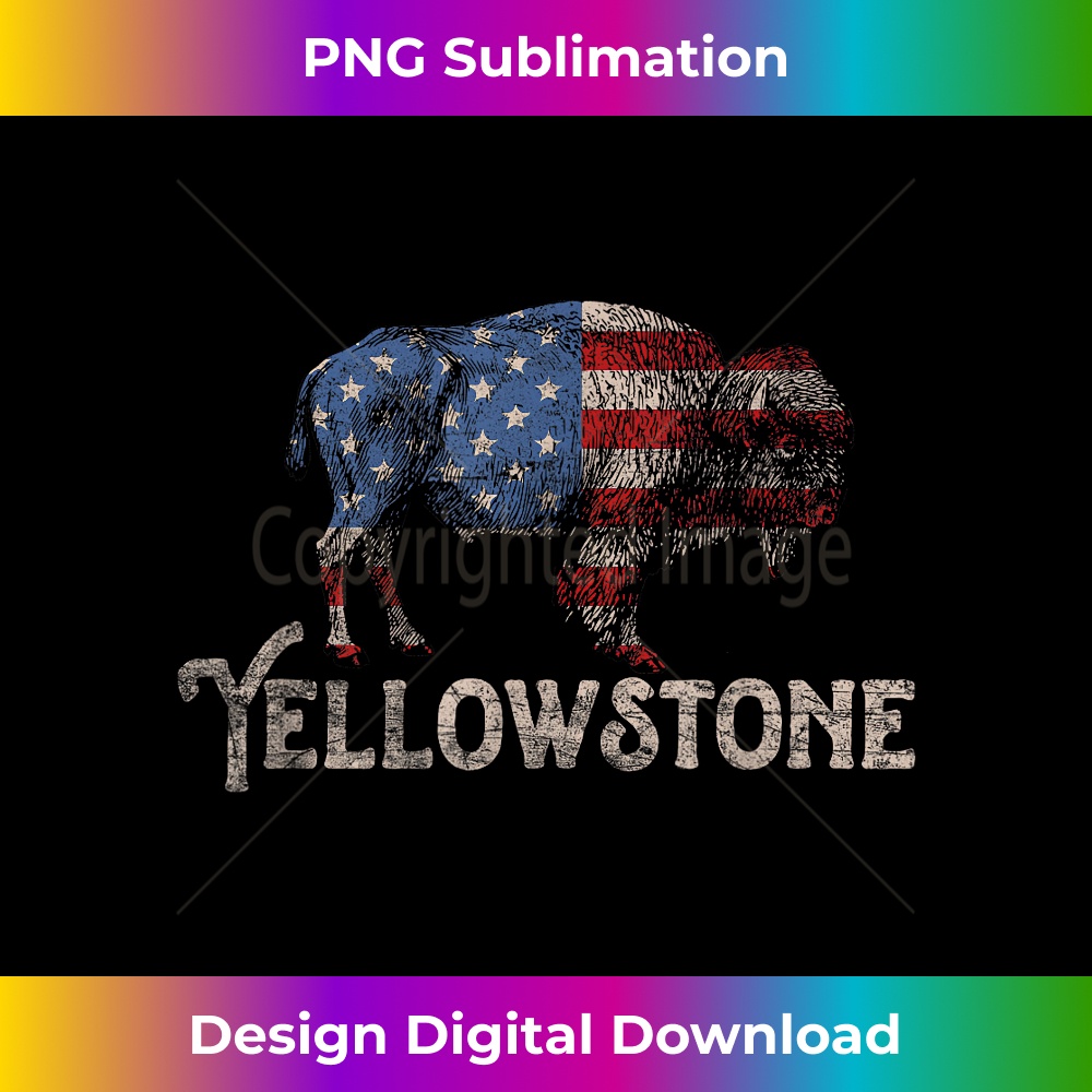 Yellowstone Distressed Bison American Flag Graphic - Creativ | Inspire ...