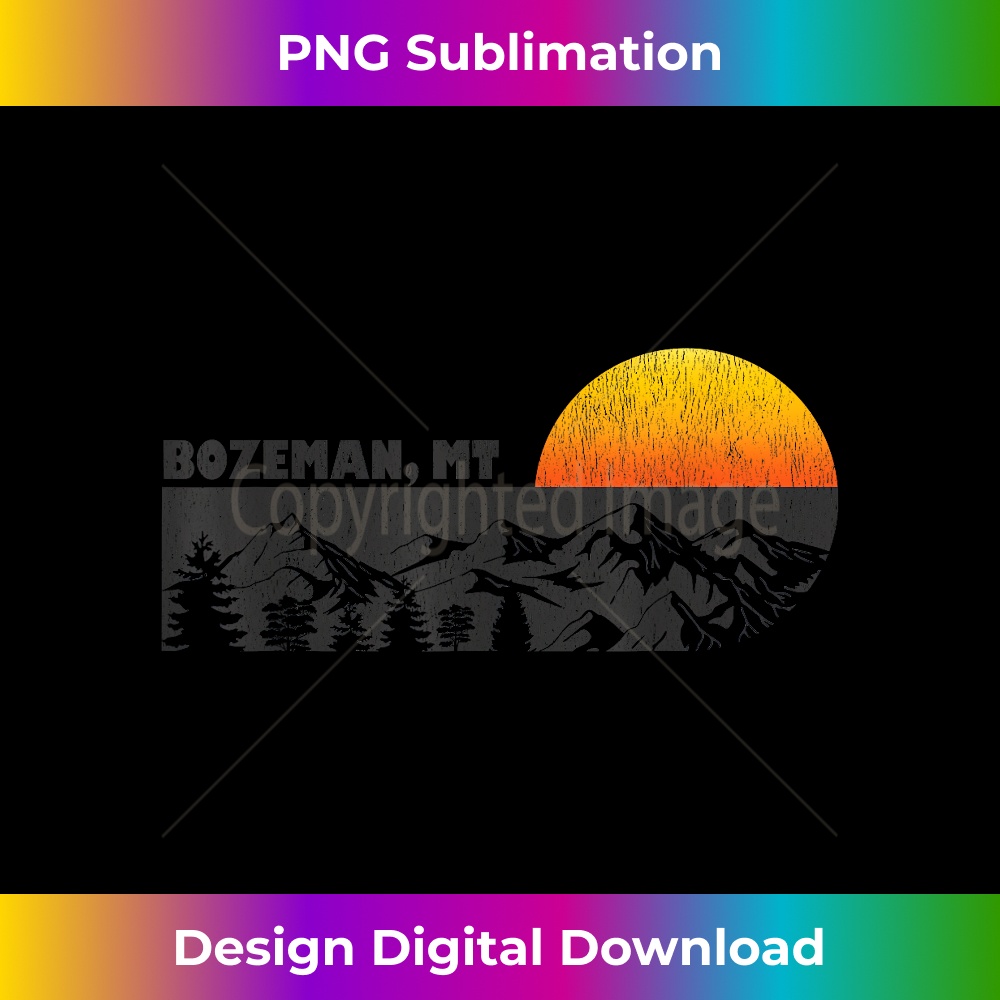 Retro Bozeman Montana Mountain Sunset Winter - Stylish Subli - Inspire ...