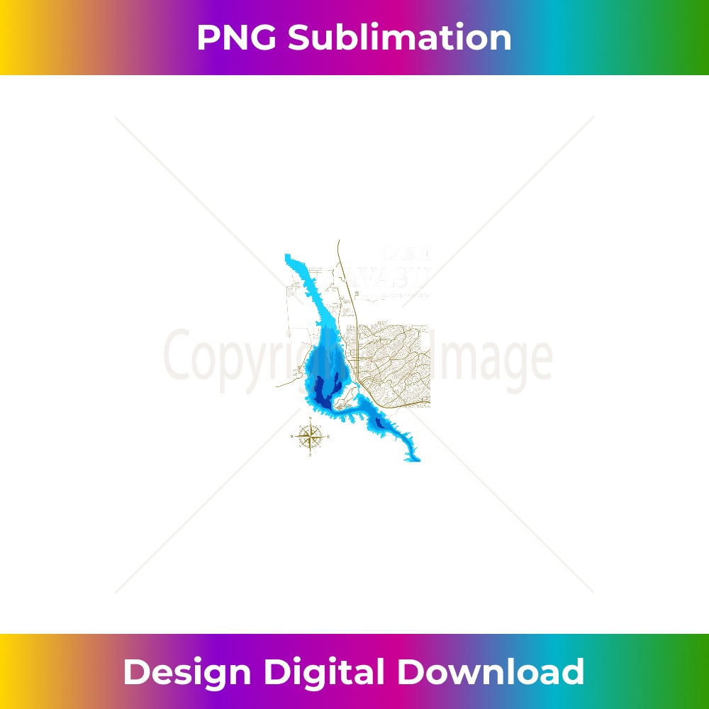 Lake Havasu Map - PNG Transparent Sublimation File - Inspire Uplift