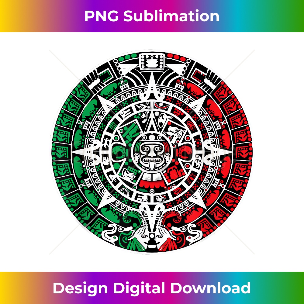 Aztec Calendar with Mexican Flag Colors - PNG Transparent Su | Inspire ...