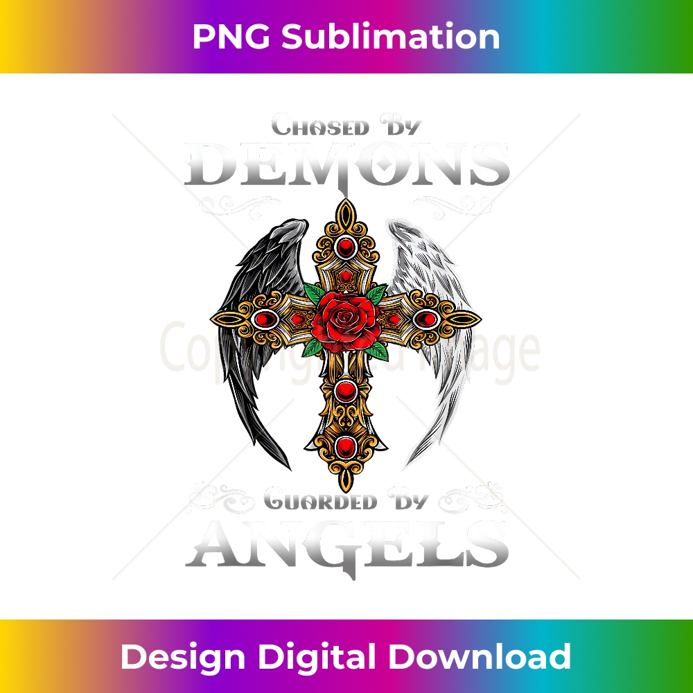 Chased By Demons Guarded By Angels Cross Wings Men Women - P | Inspire ...