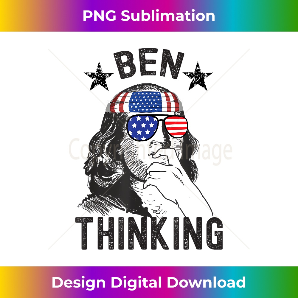 Benjamin Franklin Ben Thinking Vintage US Flag 4th Of July - | Inspire ...
