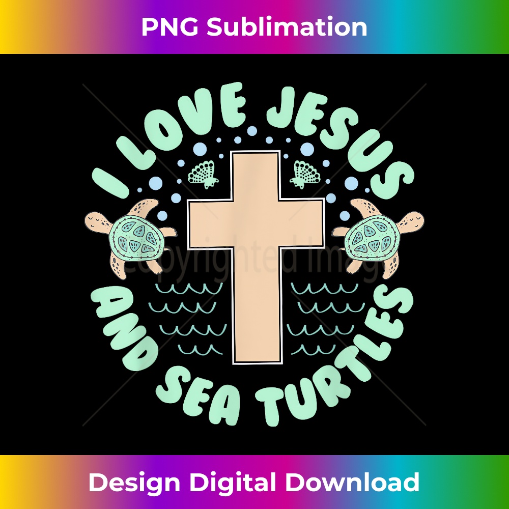 I Love Jesus & Sea Turtles Christian Faith Cross Beach Gift | Inspire ...