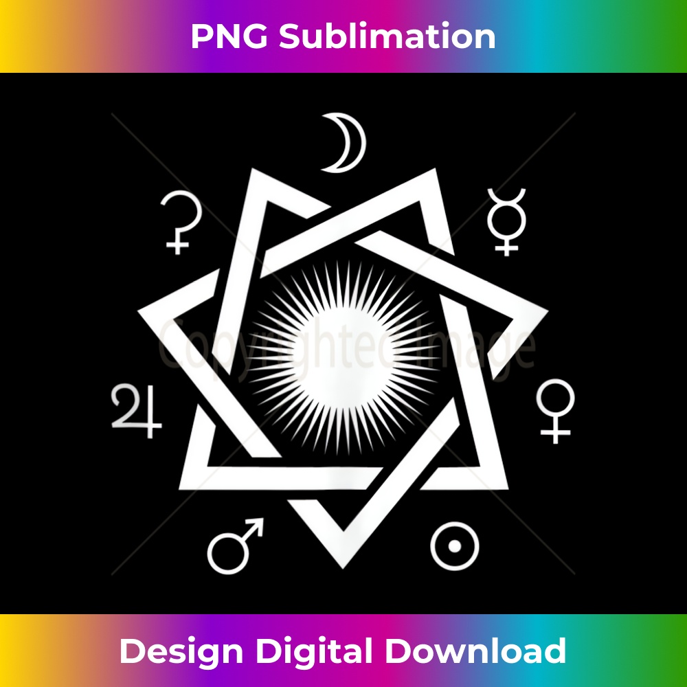 7 Pointed Fairy Star Heptagram With Planet Signs And Star Ta | Inspire ...