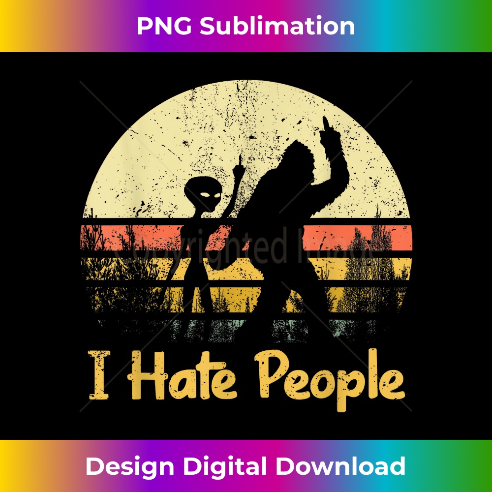Alien Bigfoot Sasquatch Middle Finger I Hate People Funny - | Inspire ...