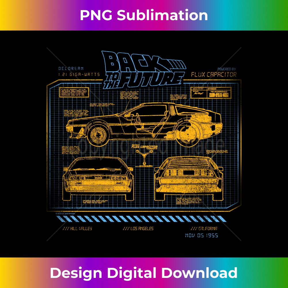 Back To The Future 35th Anniversary DeLorean Schematics Long | Inspire ...