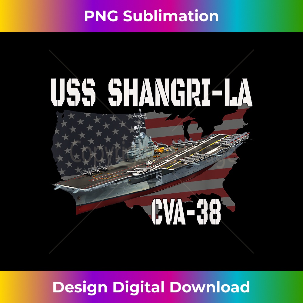 USS Shangri-La CVA-38 Aircraft Carrier Veterans Day Father's | Inspire ...