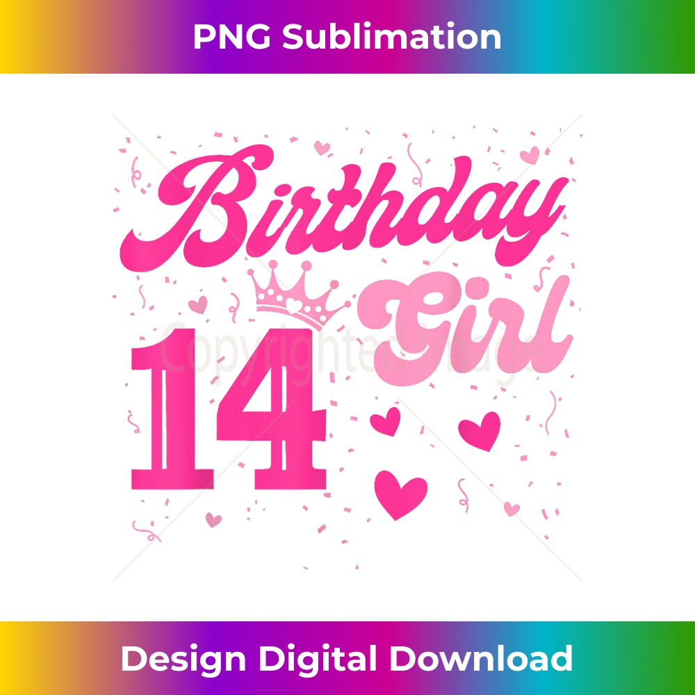 14 Birthday Girl Sweet fourteen 14th Pink Crown Tee for Girl | Inspire ...