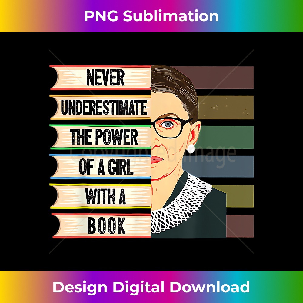 Feminist Ruth Bader Ginsburg RBG Quote Girl With Book - Retr | Inspire Uplift