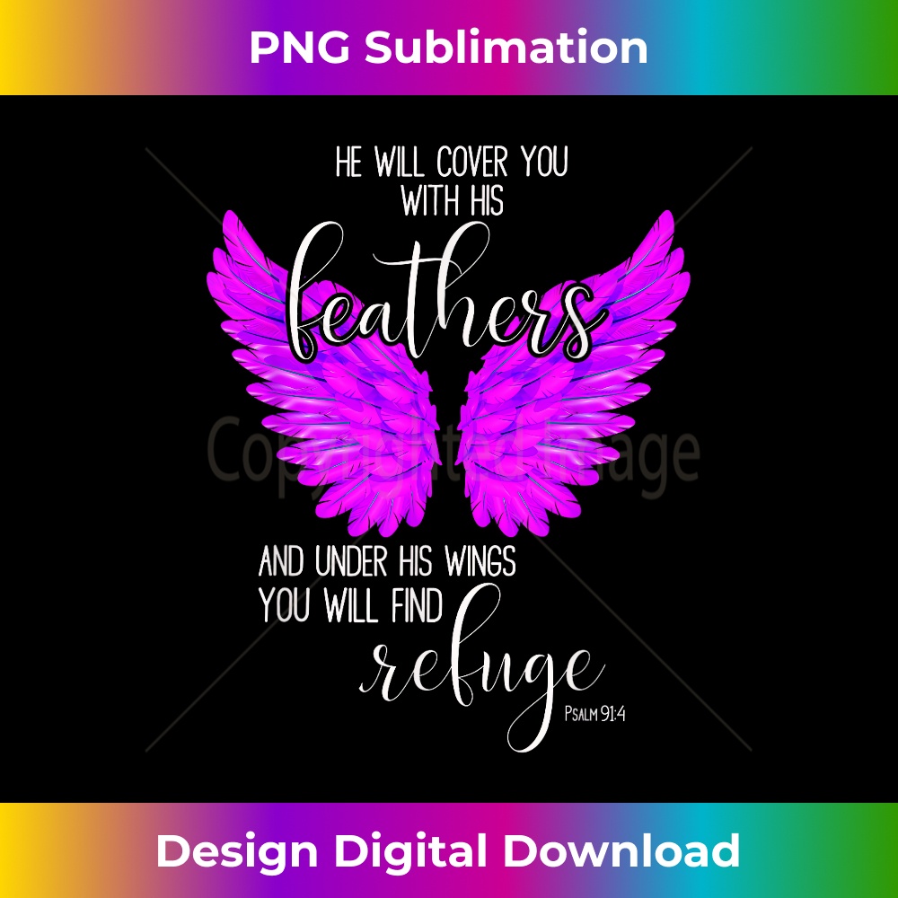 He Will Cover You With His Feathers Bible Verse Psalm - PNG | Inspire ...