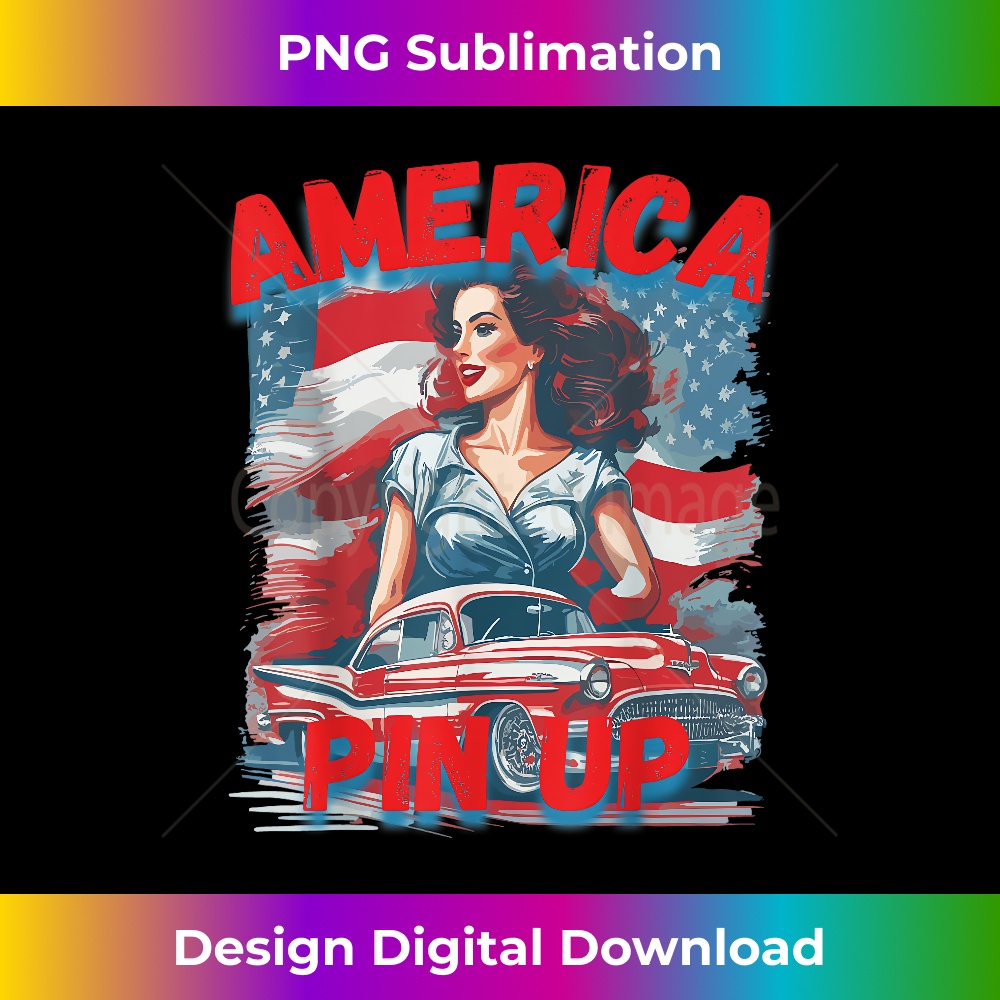 Playful American Flag Vintage PinUp Girl Tattoo Rebel Car 1 | Inspire ...