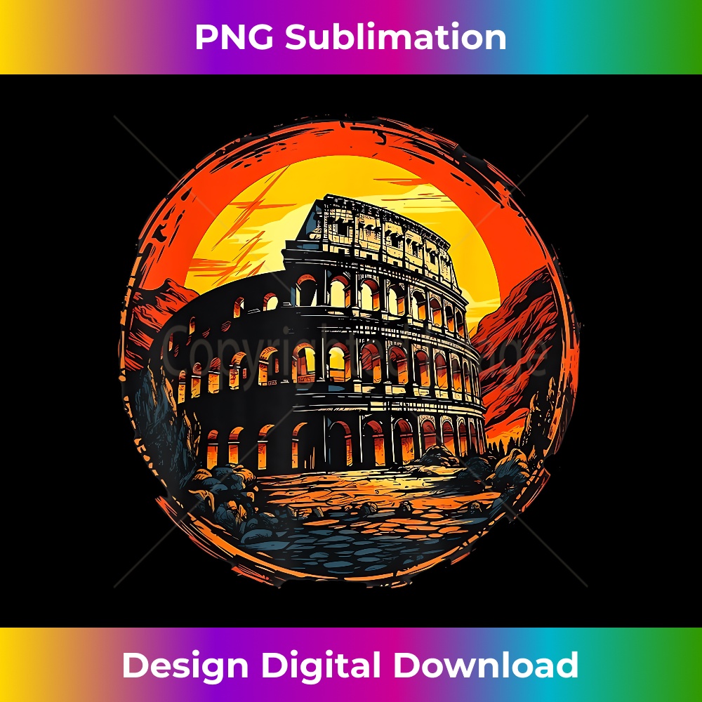 Retro Style Roman Colosseum 1 - High-Resolution PNG Sublimat | Inspire Uplift