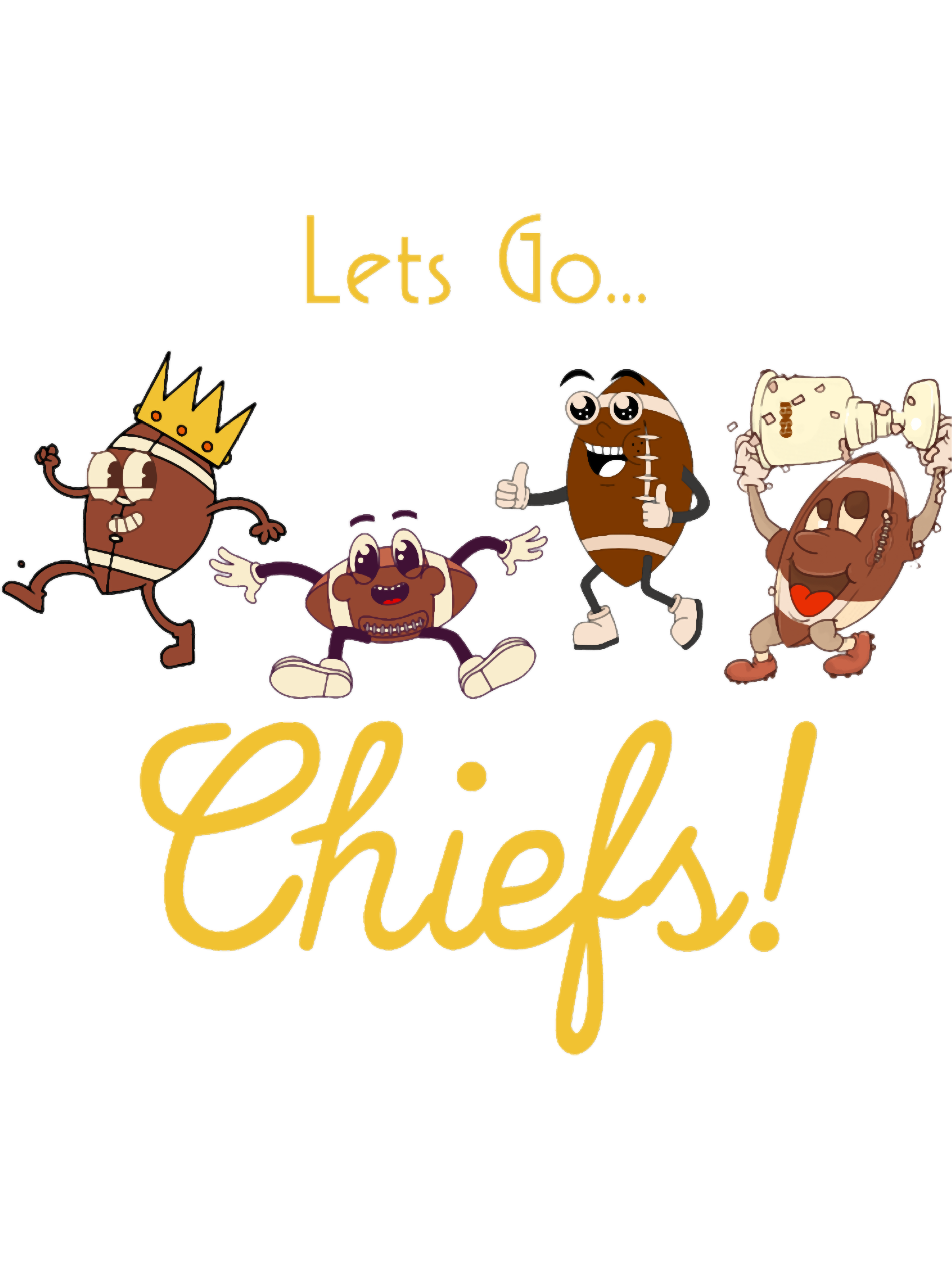 Retro KC Chiefs cartoon champs | Inspire Uplift