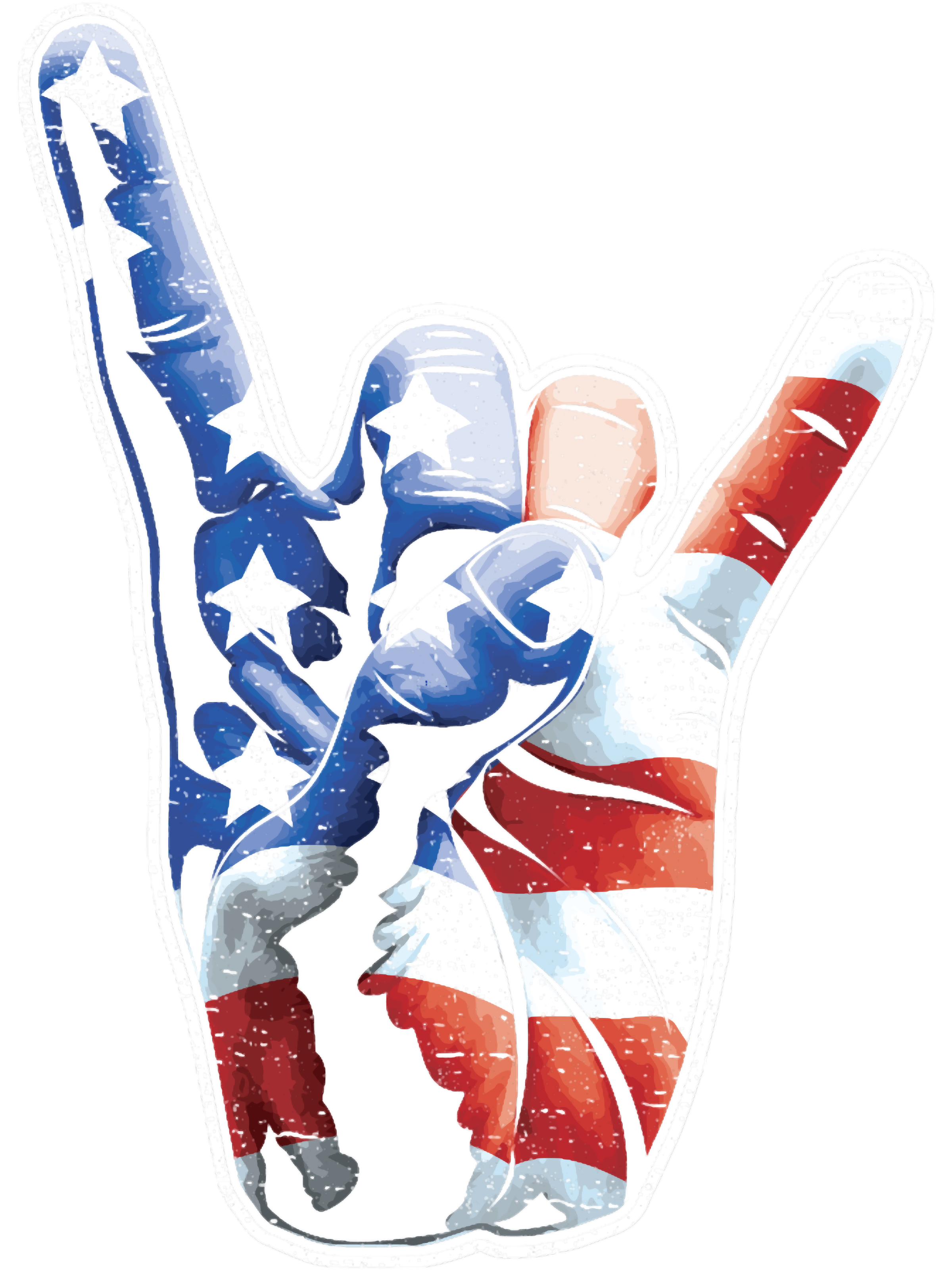 American Flag Rock Out Devil Horns USA Hand | Inspire Uplift