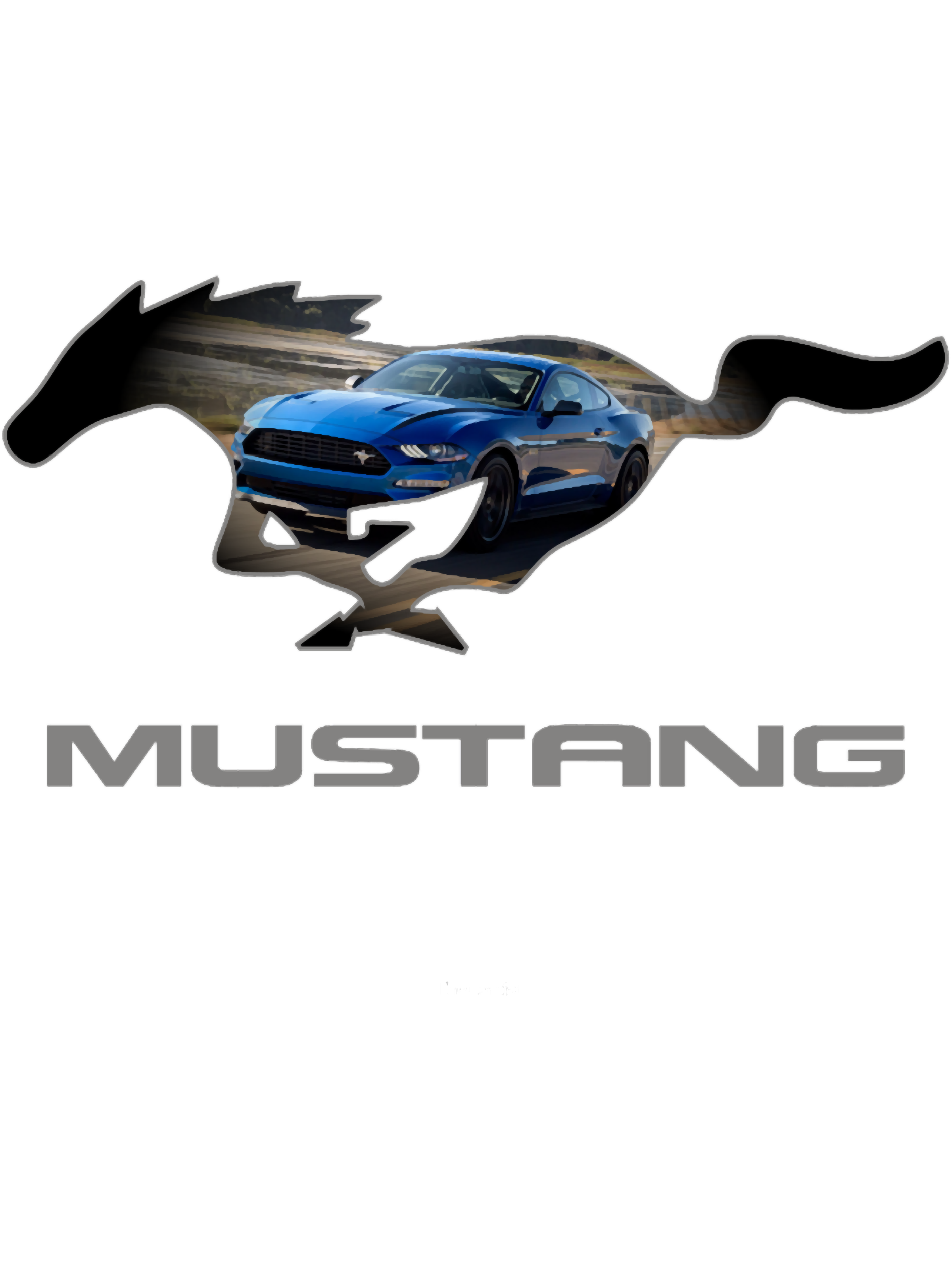 Ford Mustang GT Logo Emblem Design (Blue on Black) | Inspire Uplift