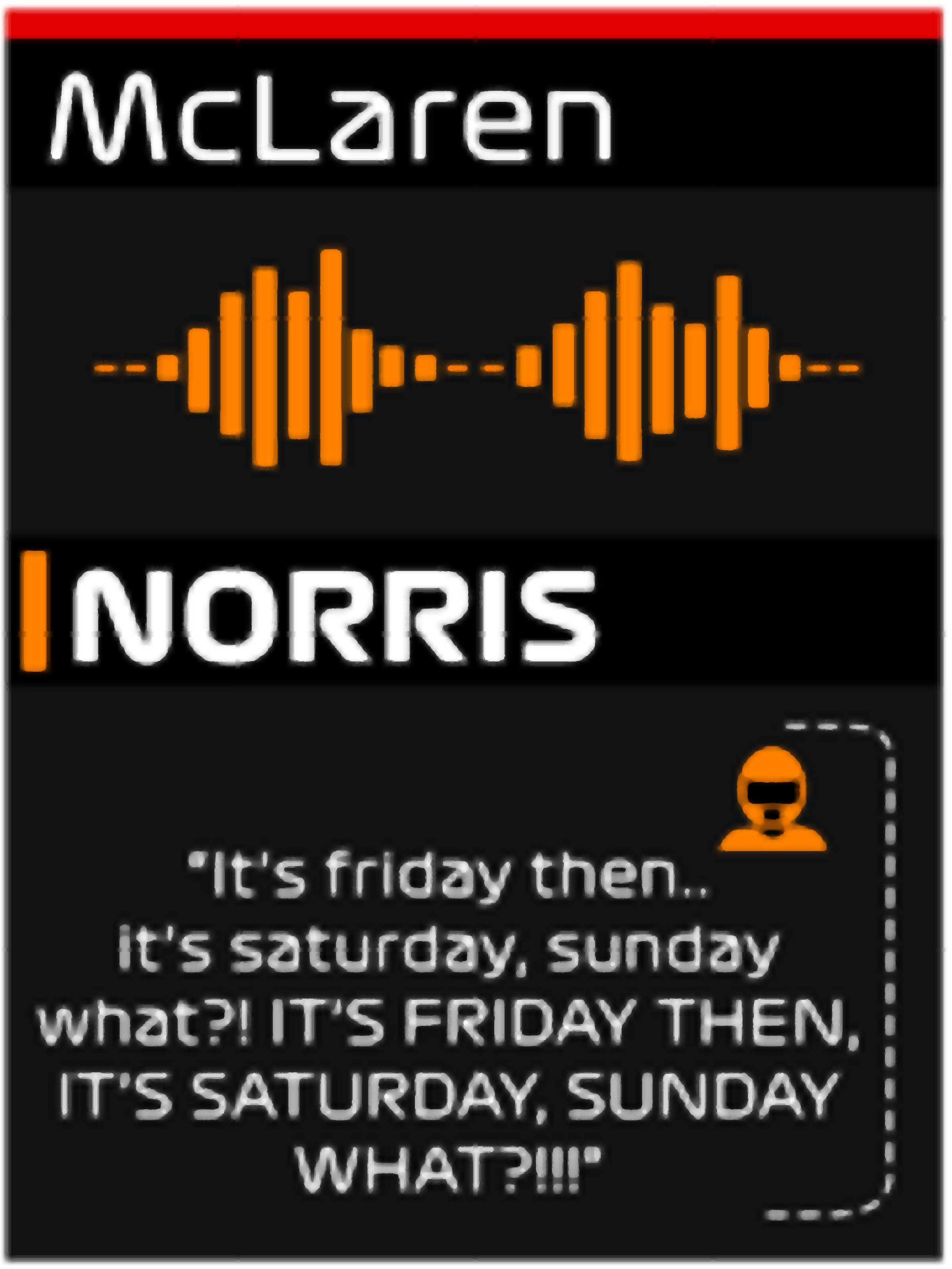 F1Lando NorrisRadio Message (Its friday then) - Inspire Uplift