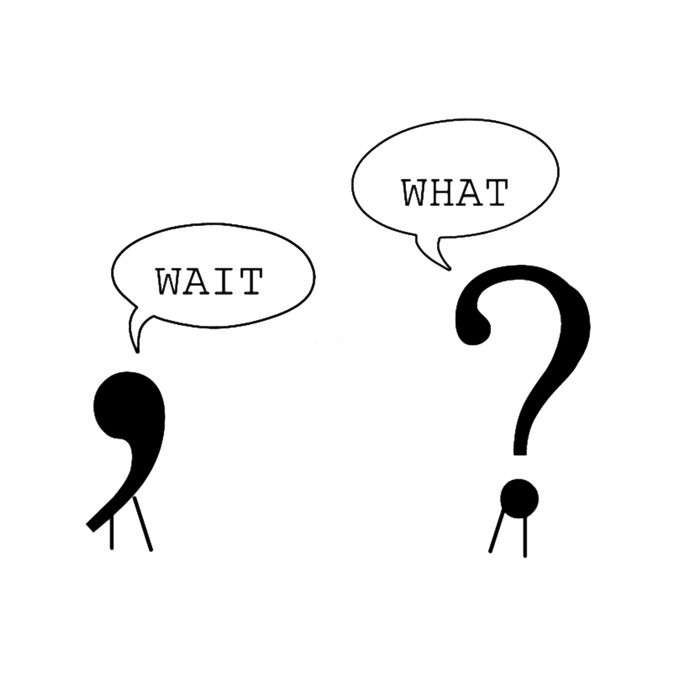 Wait What Funny Grammar Punctuation Comma Question Mark Dial | Inspire ...