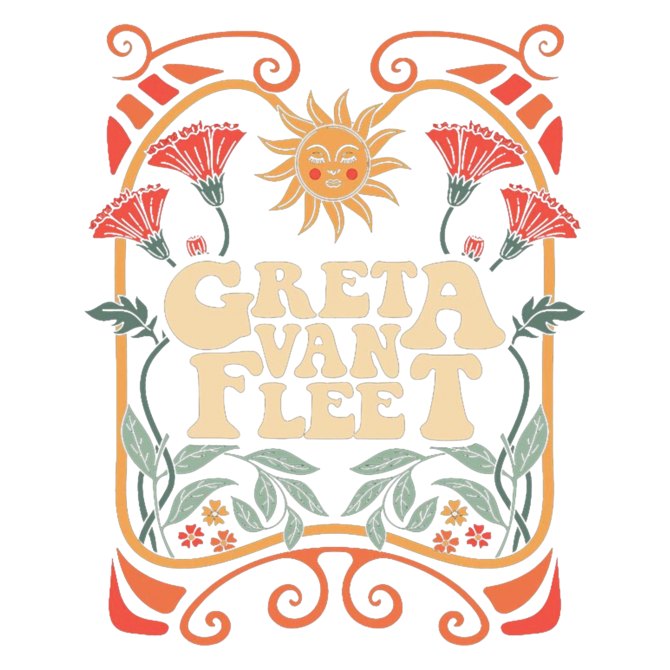 Greta Van Fleet Poster Greta Van Fleet Band Sticker – Moonlight And ...