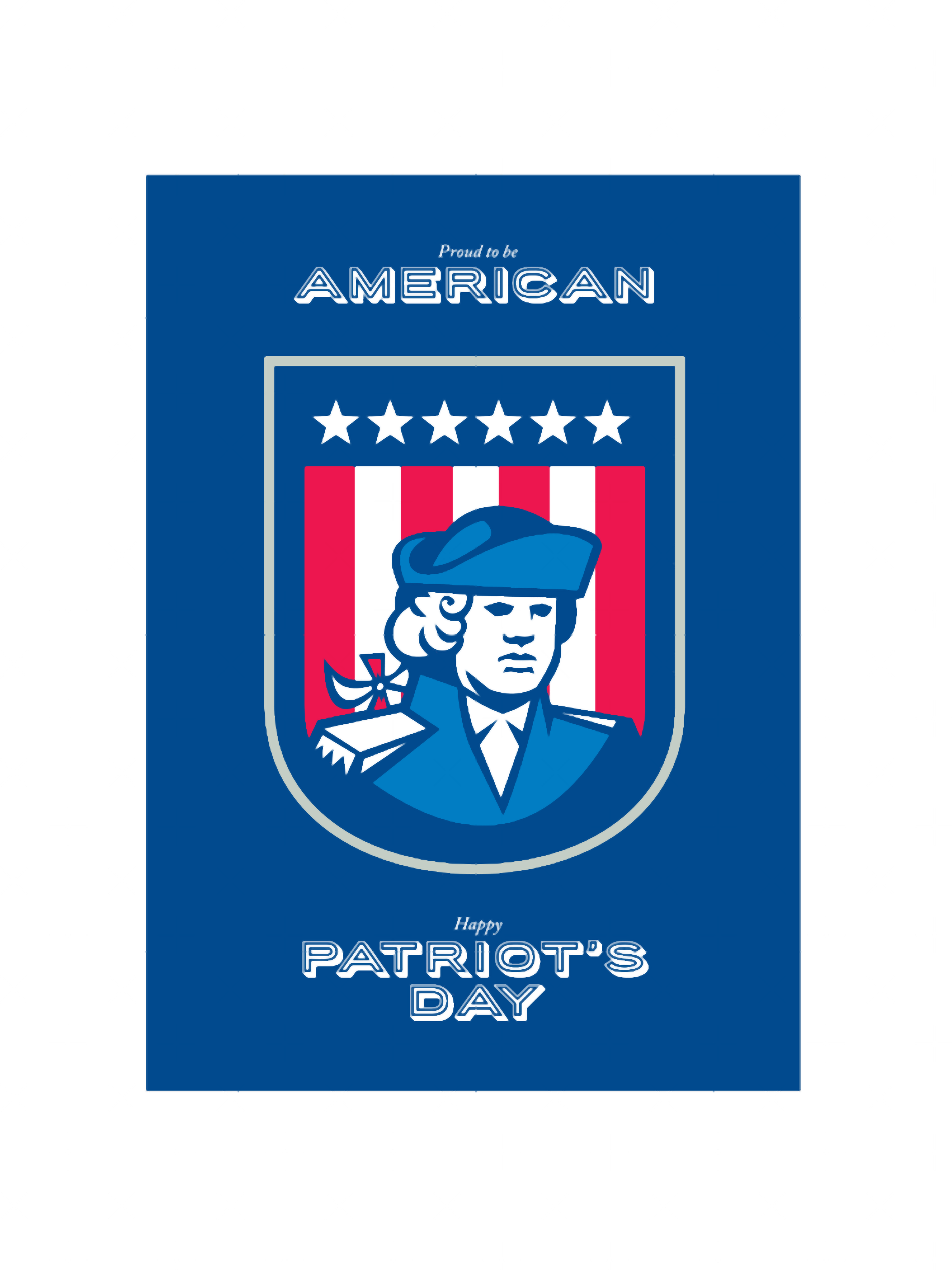 Patriots Day Greeting Card American Patriot Bust Shield | Inspire Uplift