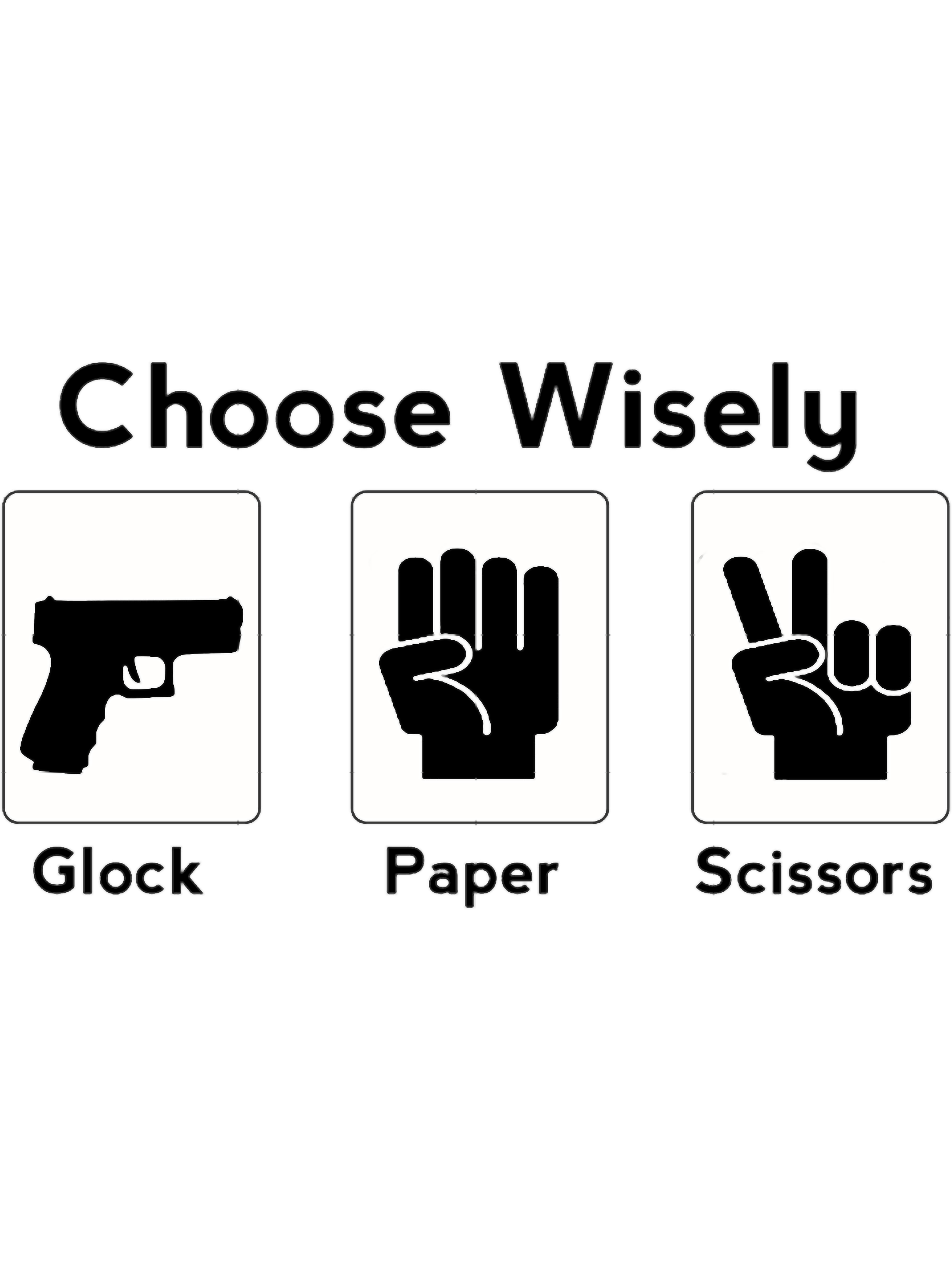 funny choose wisely glock paper scissors - Inspire Uplift