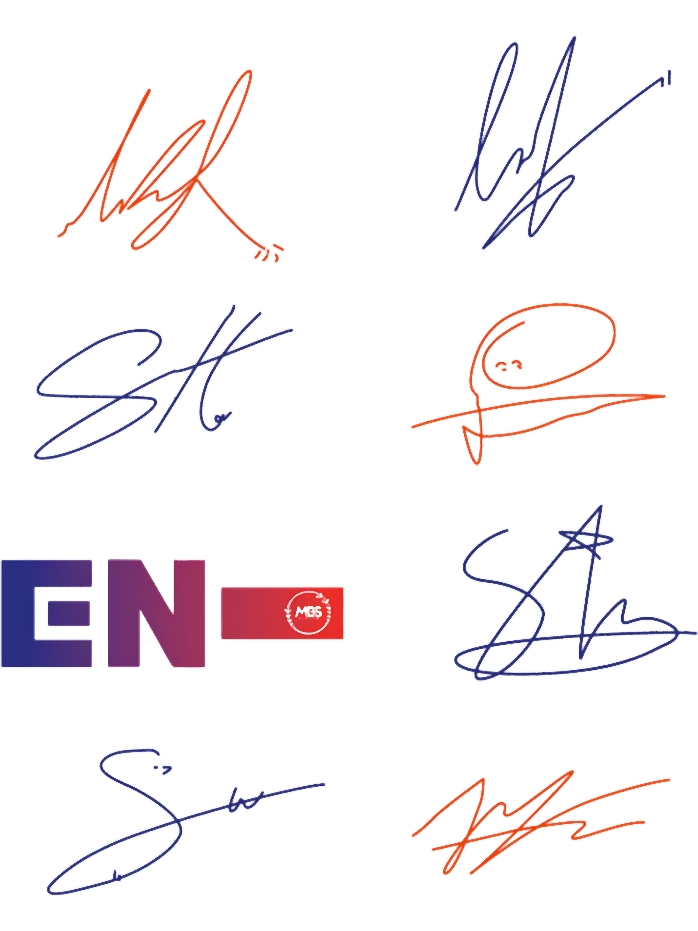 Design with the signatures of the enhypen groupt | Inspire Uplift
