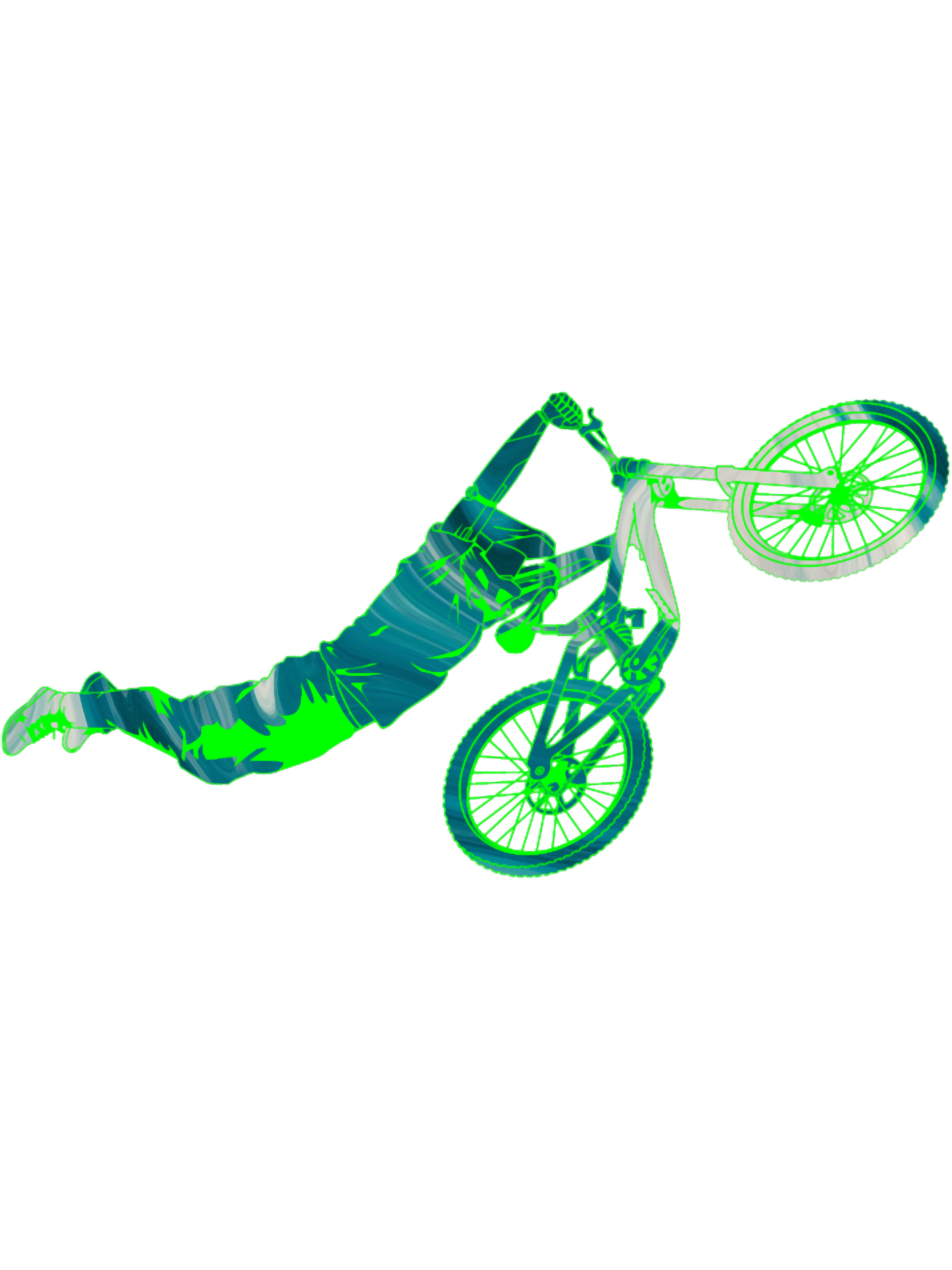 Flying Superman Bike Trick in Green Acrylic Marble Design | Inspire Uplift