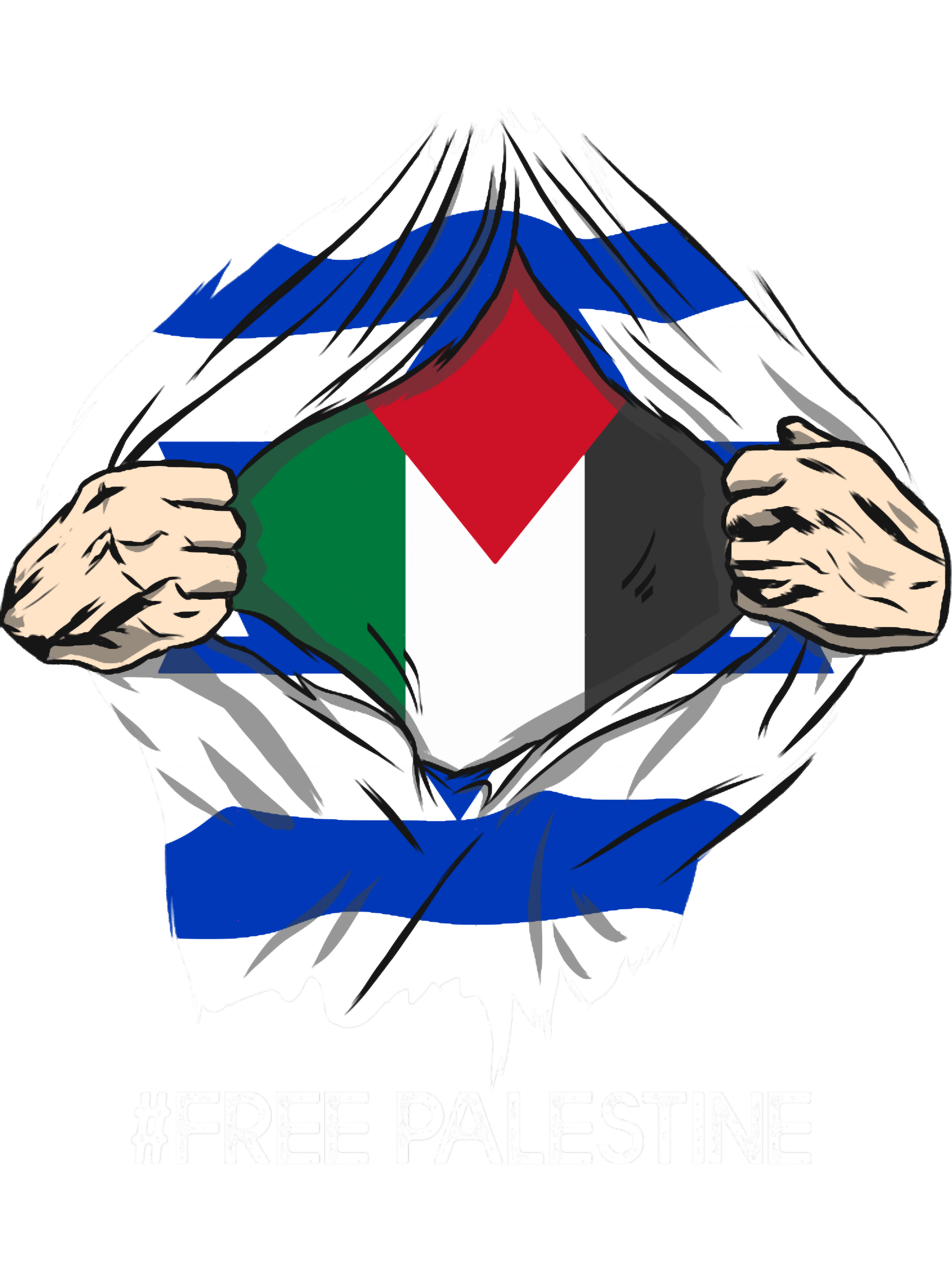 Superman Free Palestine Israel Flag - Inspire Uplift