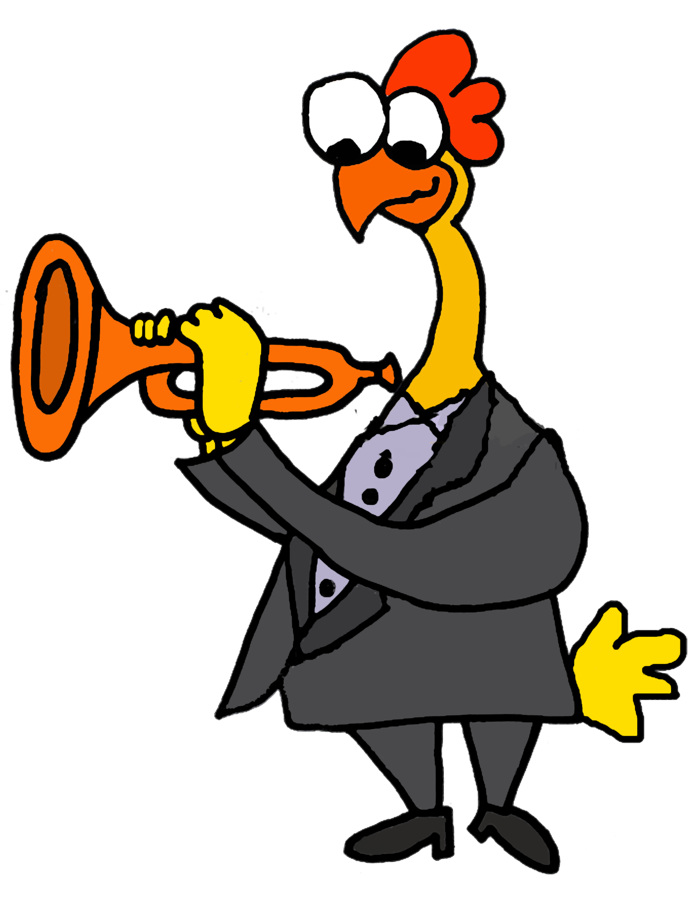 Funny Rubber Chicken Playing Trumpet Cartoon | Inspire Uplift
