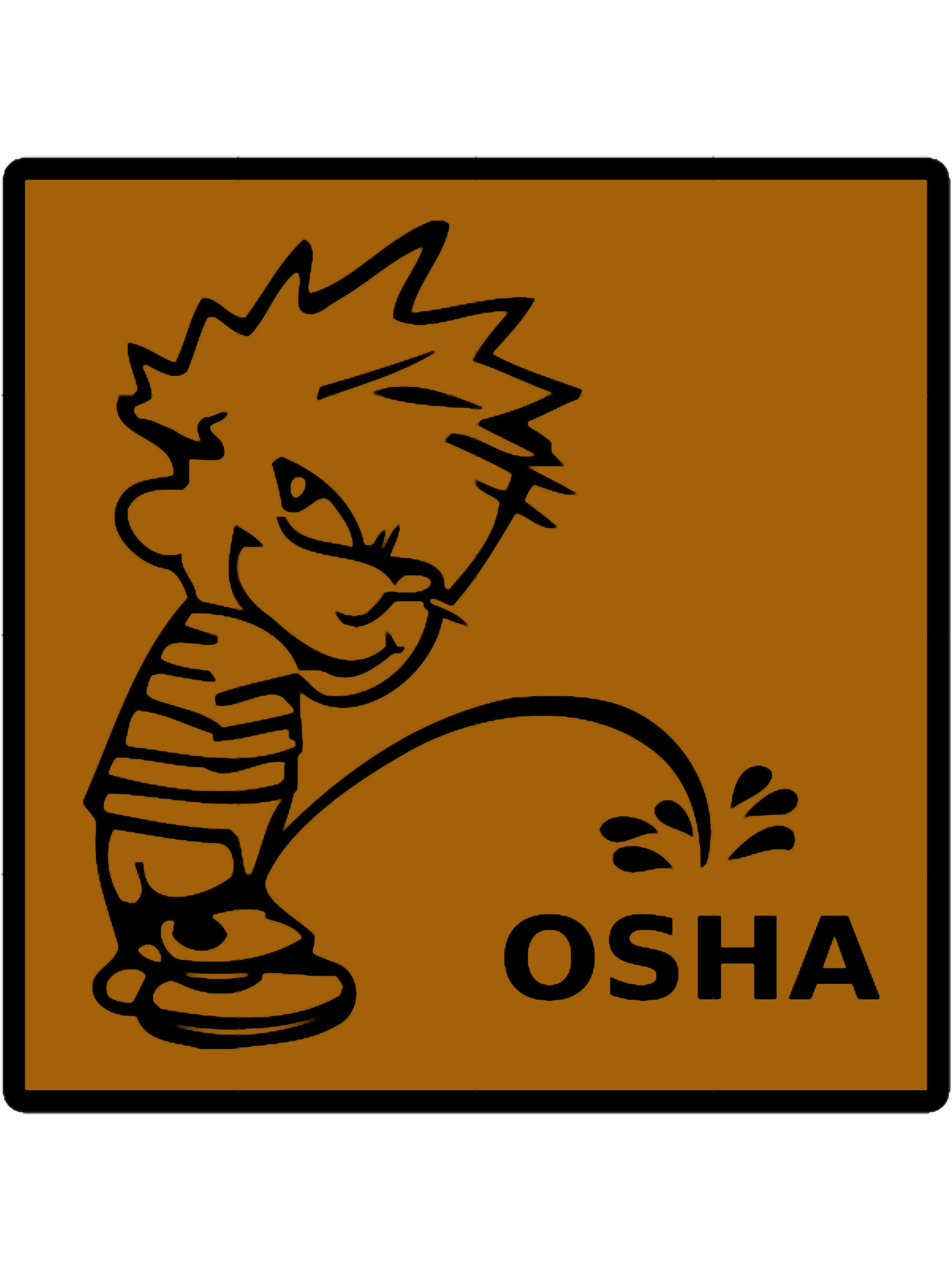 Funny Calvin Peeing on OSHA It Hard Hatfor Workers and Trade | Inspire ...