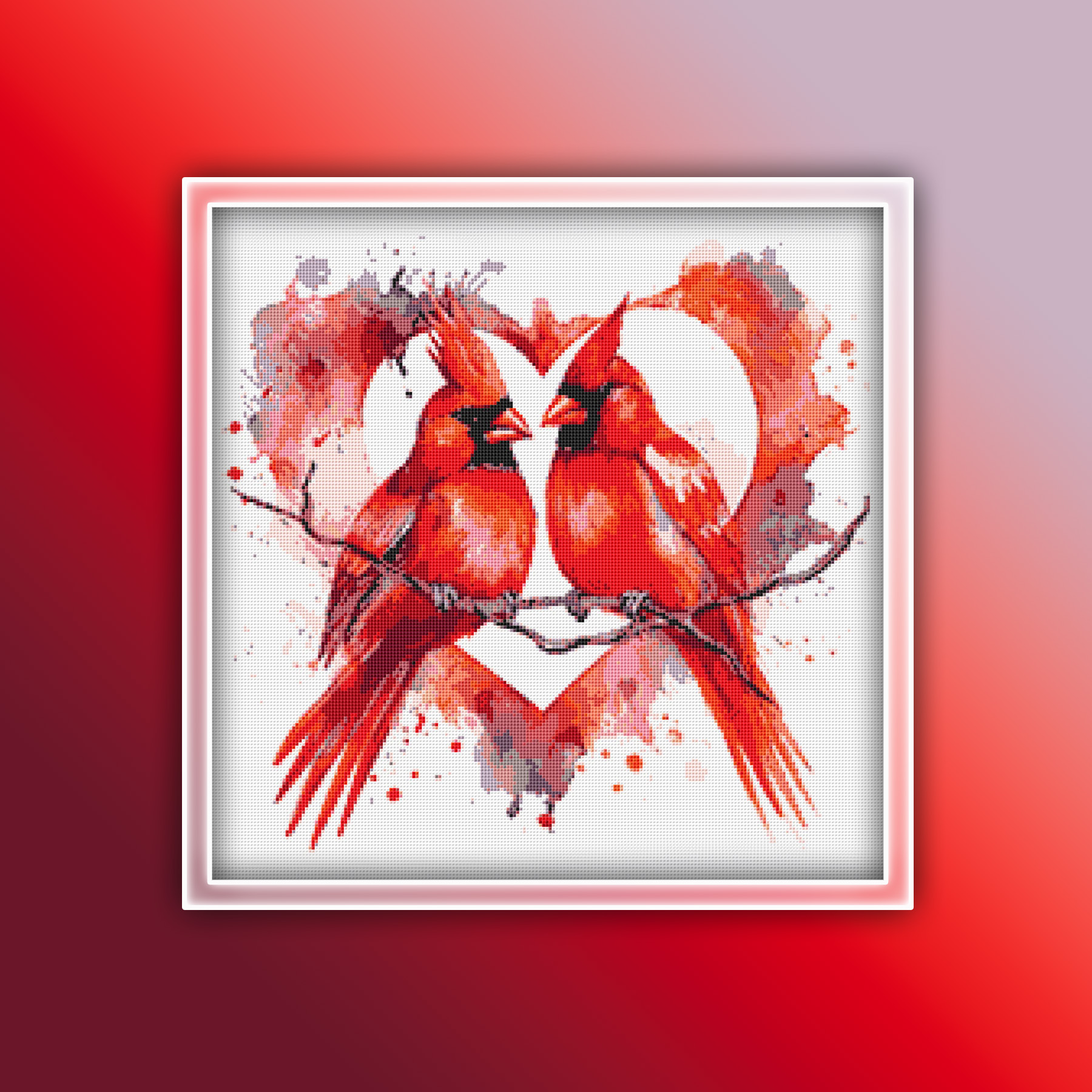 Cardinals Heart 5 Cross Stitch Pattern PDF Instant Download | Inspire ...