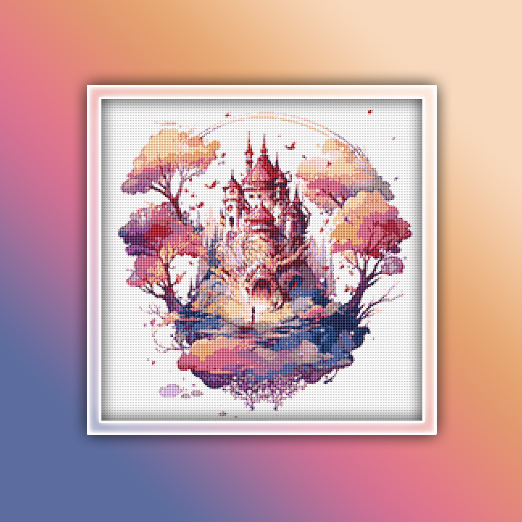 Castle 2 Cross Stitch Pattern PDF Instant Download | Inspire Uplift