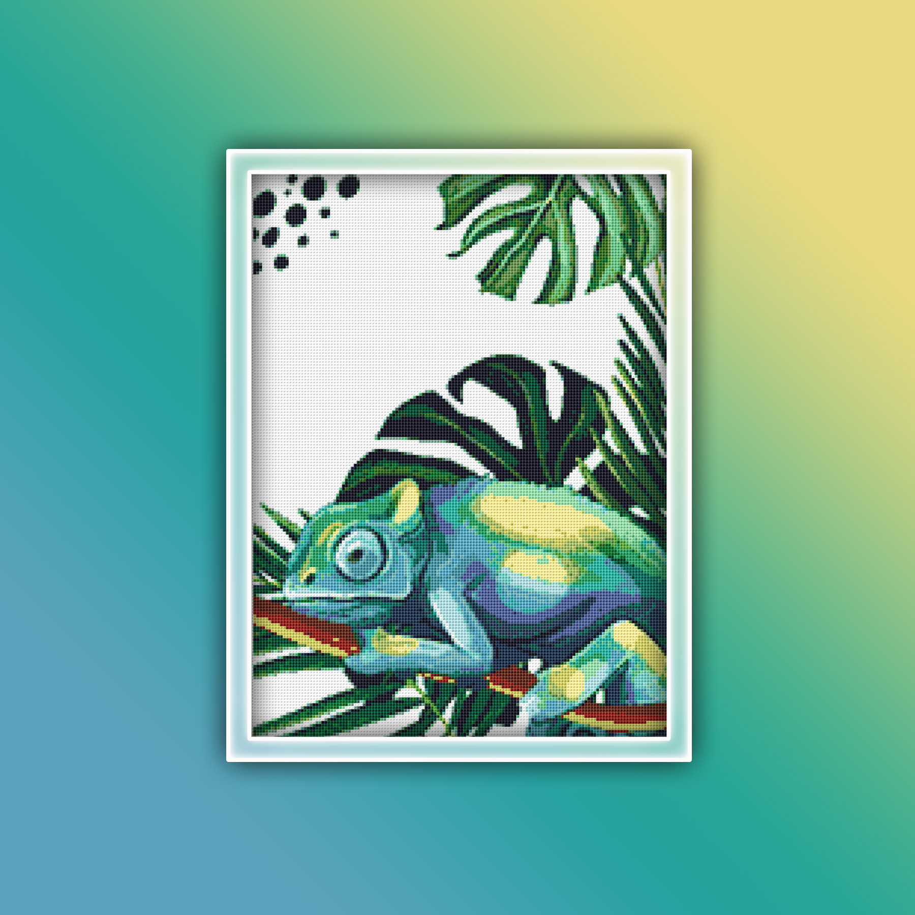 Chameleon 2 Cross Stitch Pattern PDF Instant Download - Inspire Uplift