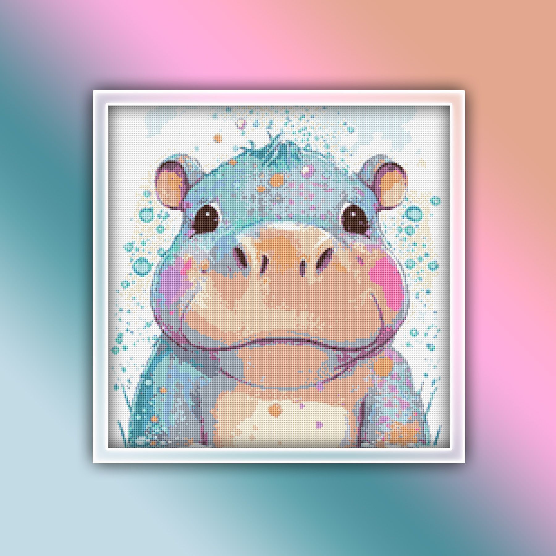 Hippo 7 Cross Stitch Pattern PDF | Inspire Uplift