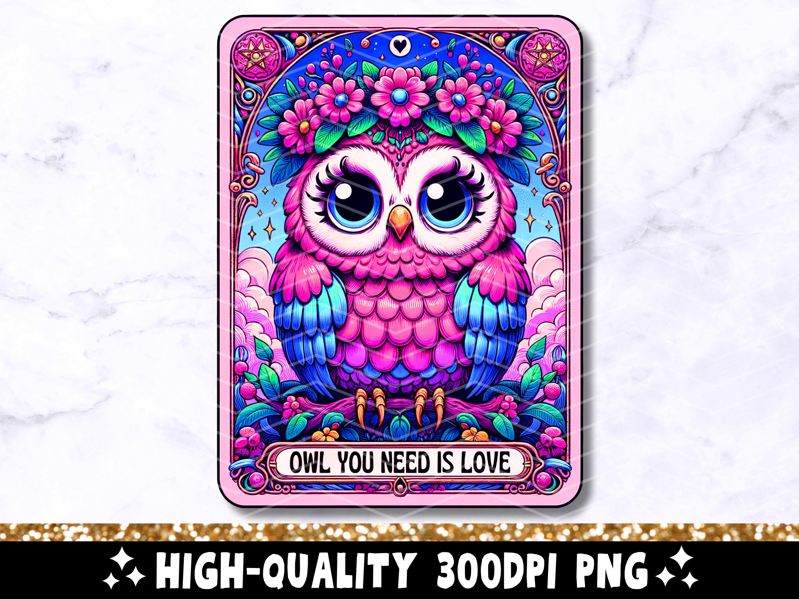 Owl You Need Is Love Tarot Card PNG, Owl Sublimation Design | Inspire ...