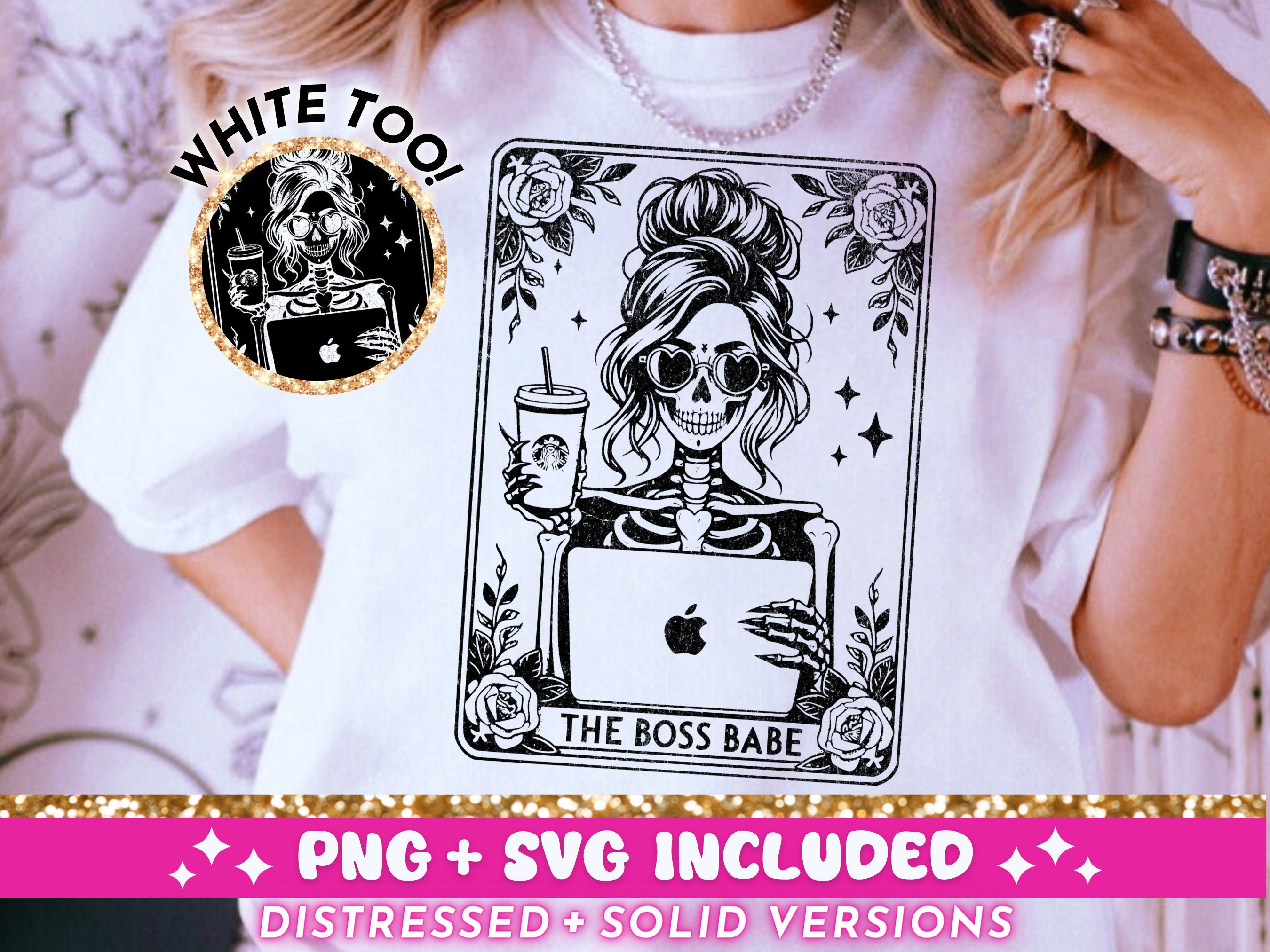 The Boss Babe Tarot Card SVG PNG, Skeleton Sublimation Desig | Inspire ...