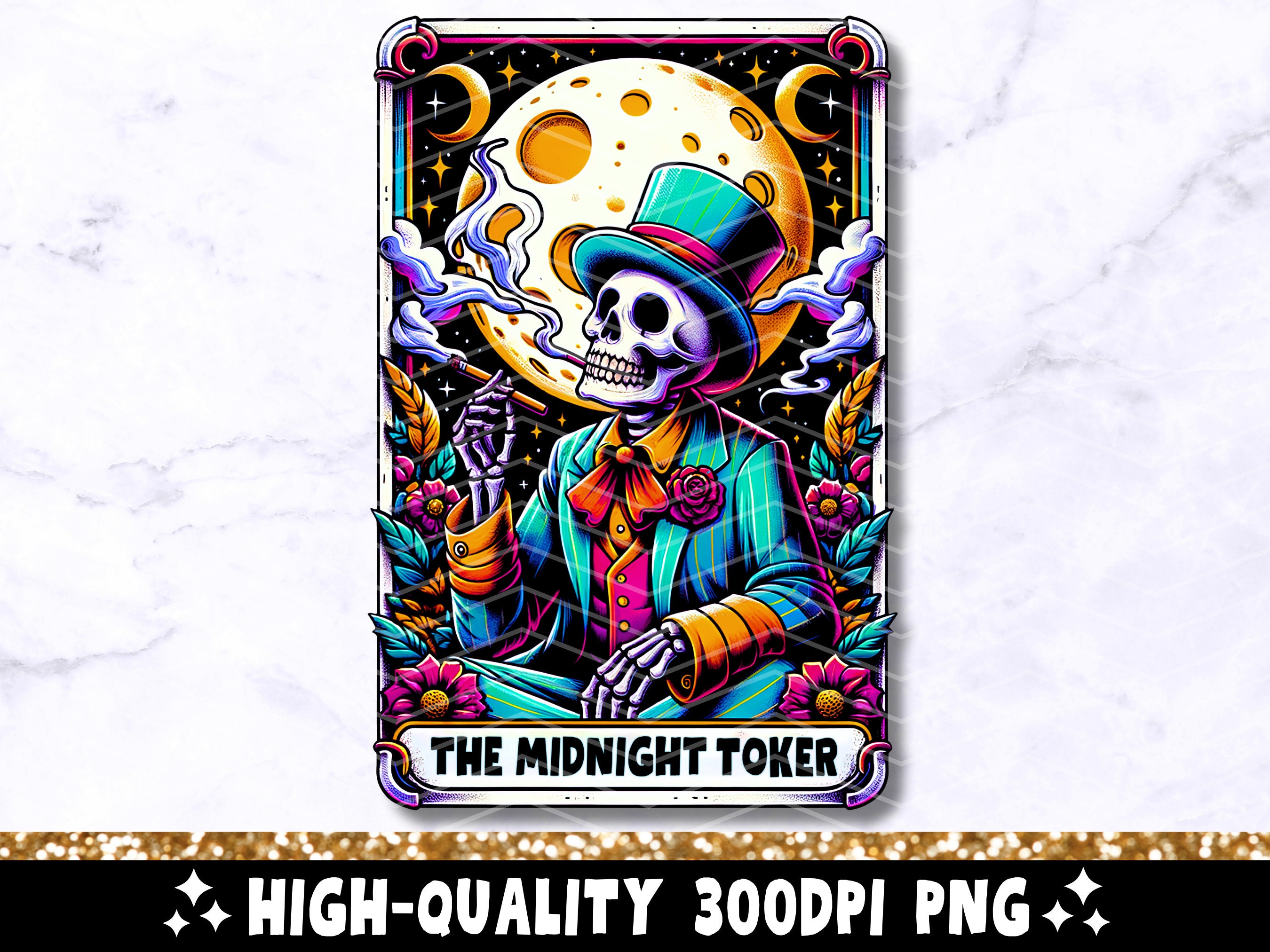 The Joker Smoker Midnight Toker Tarot Card PNG, Skeleton Sub | Inspire ...