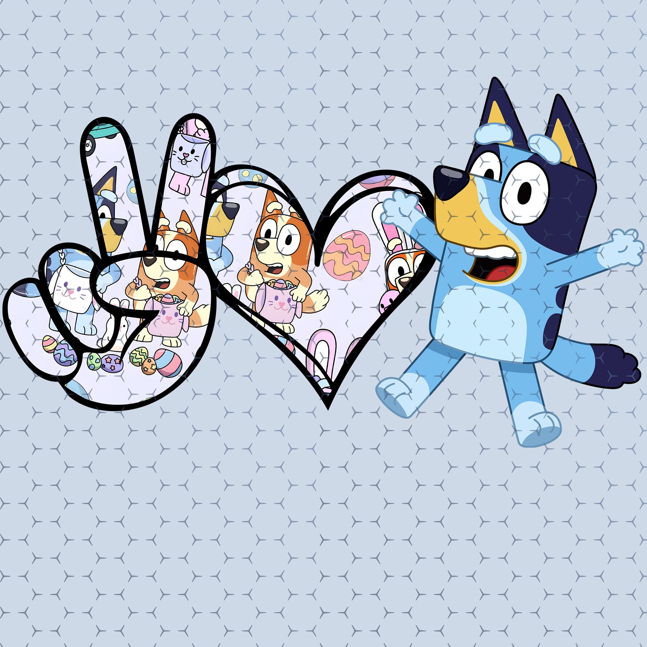 Peace Love Bluey Png, Bluey Bingo Png | Inspire Uplift