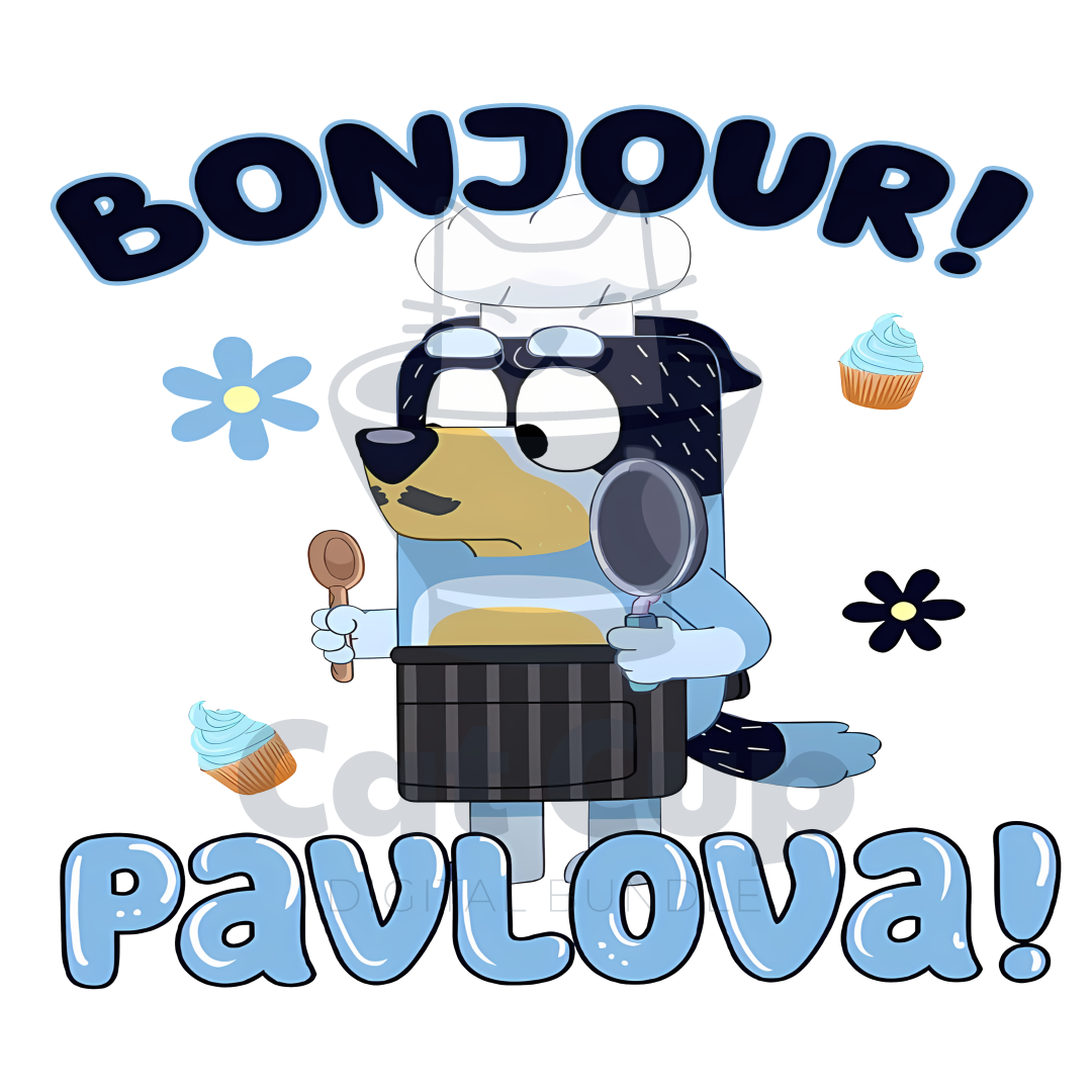 Bluey Bandit Dad Bonjour Pavlova PNG, Digital File, Download | Inspire ...