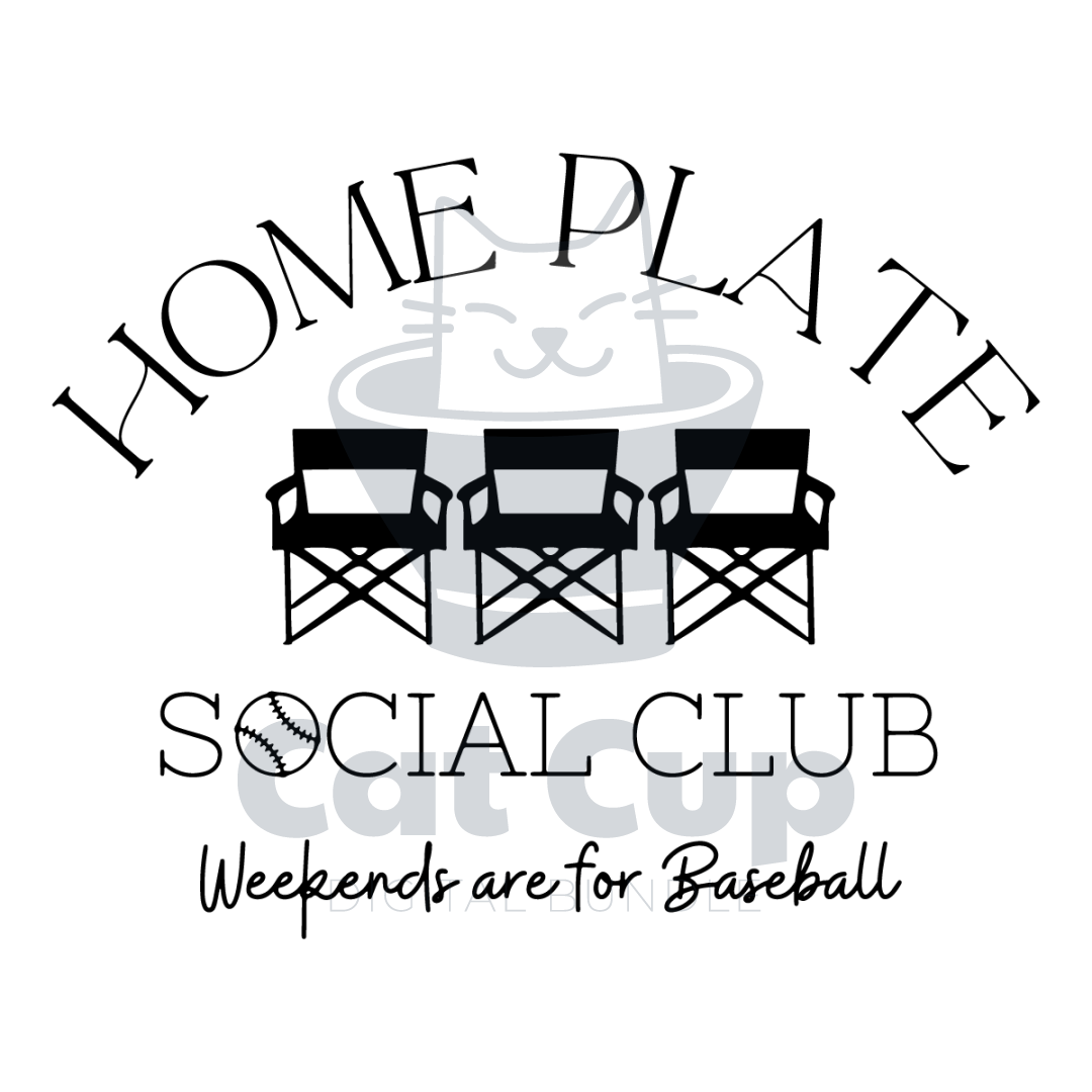 Retro Home Plate Social Club Svg Digital File | Inspire Uplift