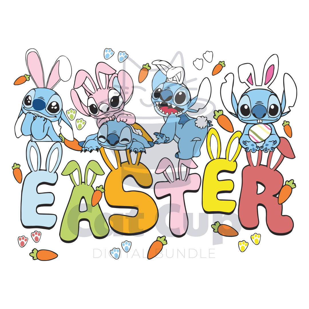Retro Disney Lilo Stitch Easter Svg Digital File | Inspire Uplift