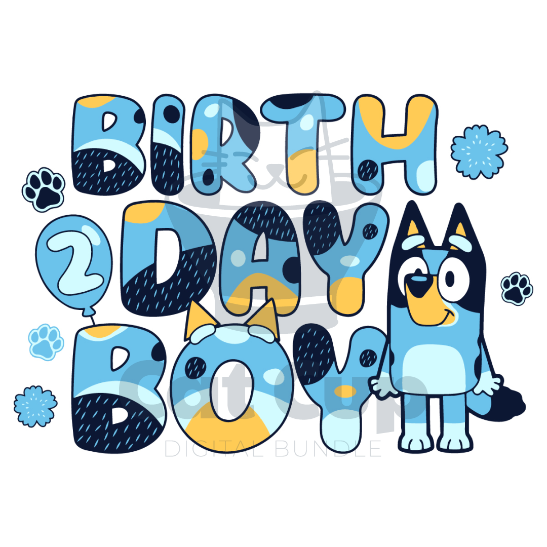 Birthday 2nd Boy Bluey Svg Digital File, Bluey Svg Digital F - Inspire ...