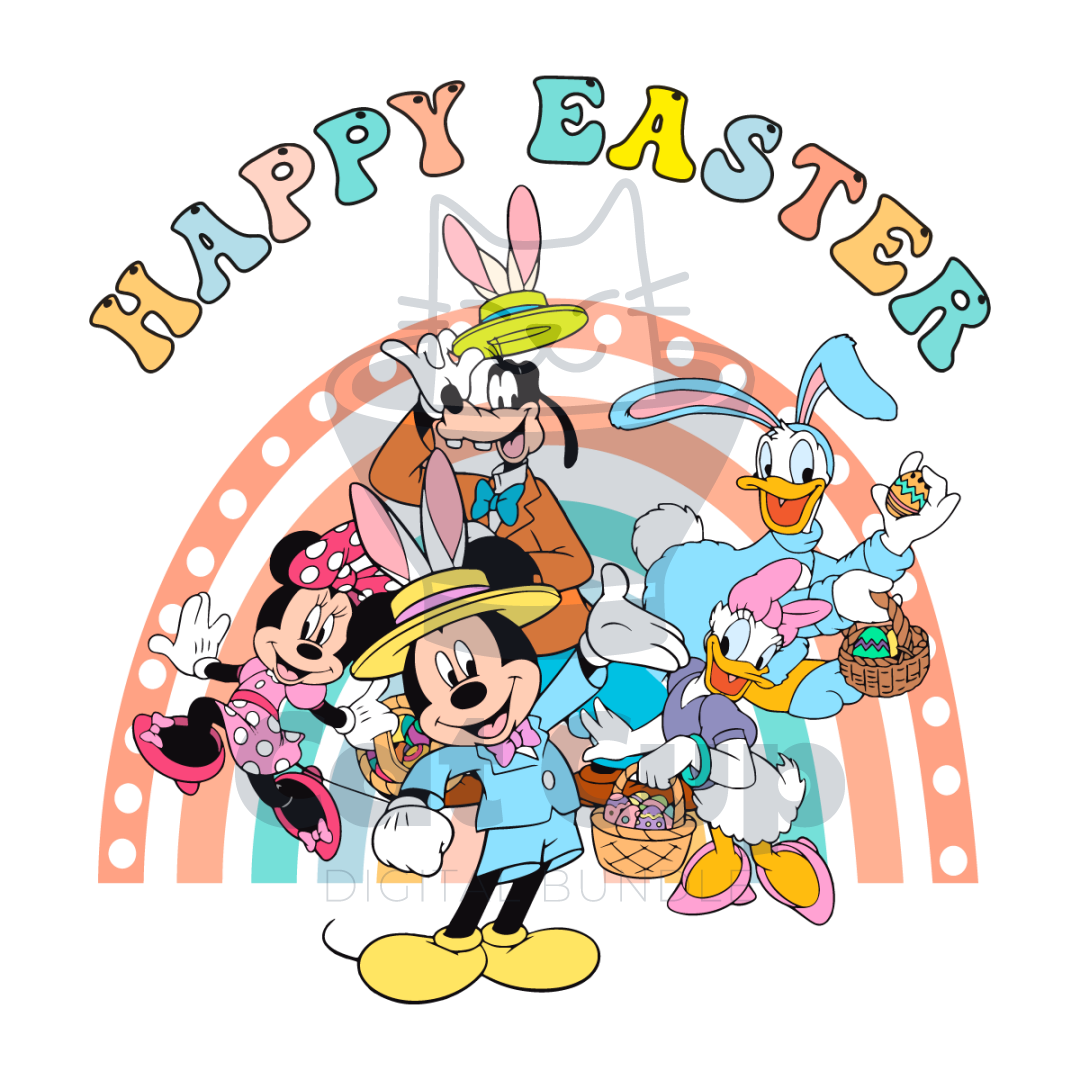 Happy Easter Disney Characters Svg Digital Download - Inspire Uplift