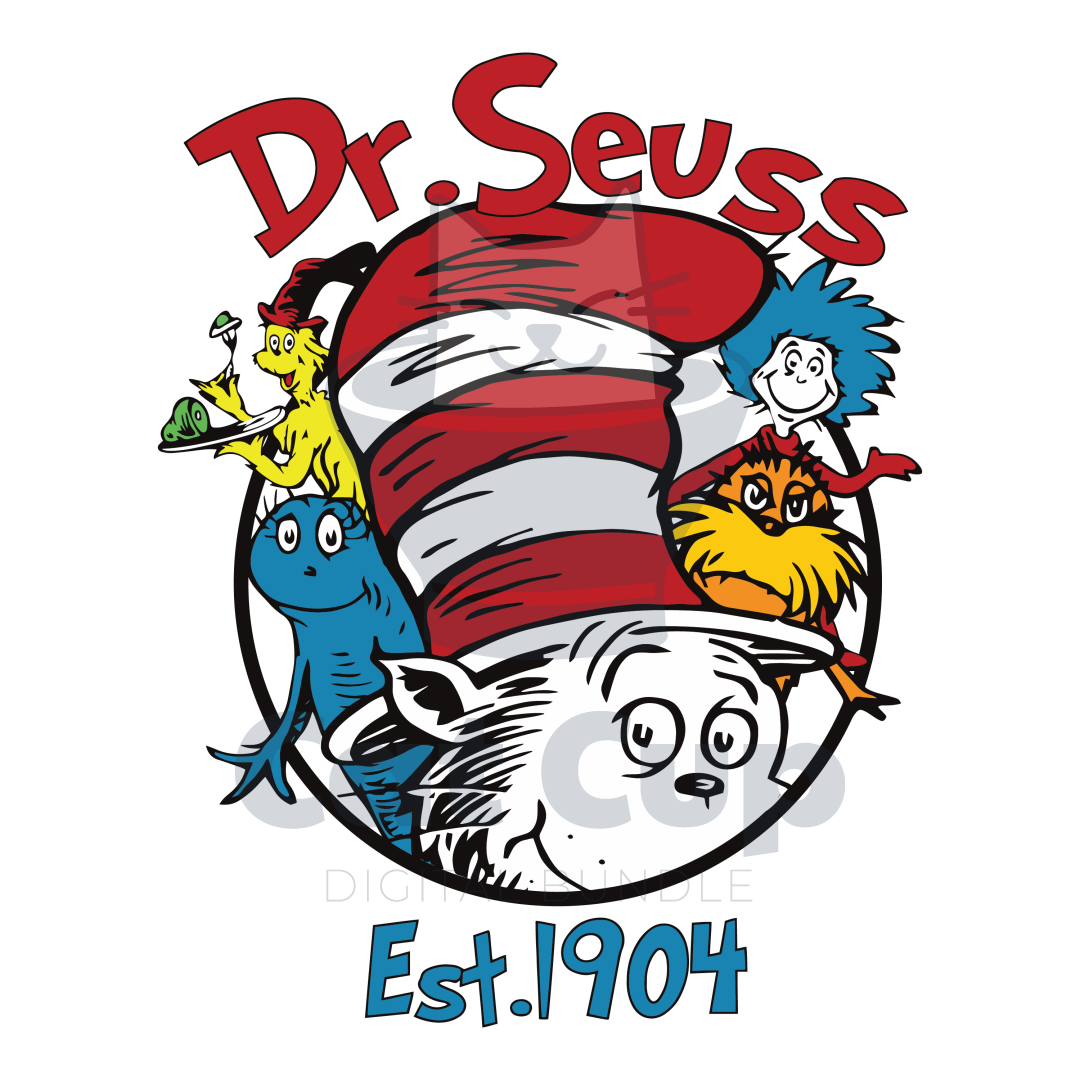 Dr Suess Est 1904 Cat In The Hat Svg Digital File | Inspire Uplift