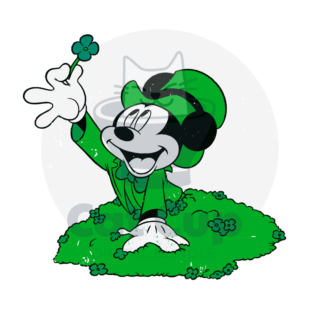Disney Retro Mickey Mouse Four Leaf Clover Svg Digital File | Inspire ...