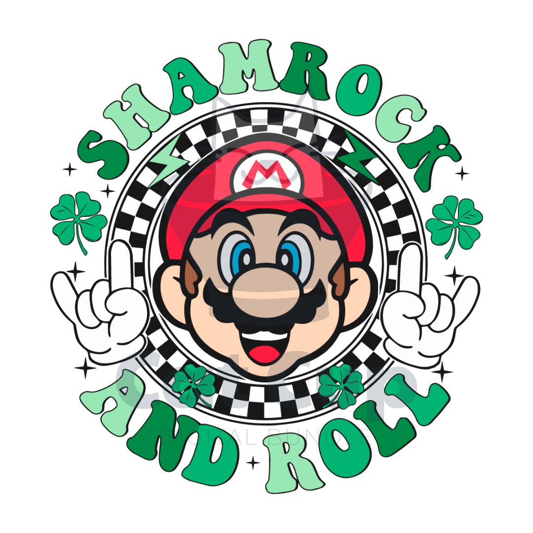 Super Mario Shamrock And Roll Svg Digital File | Inspire Uplift