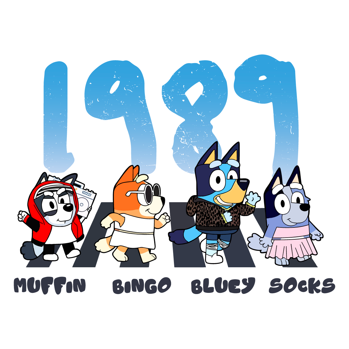 Funny Bluey Characters 1989 Png Sublimation | Inspire Uplift