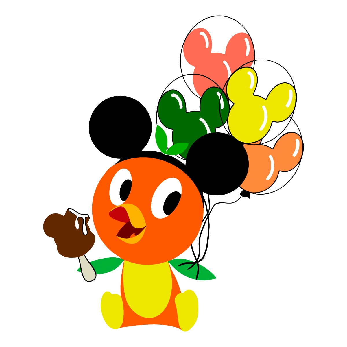 Disney Orange Bird Balloons With Mickey Hat Svg Digital File | Inspire ...