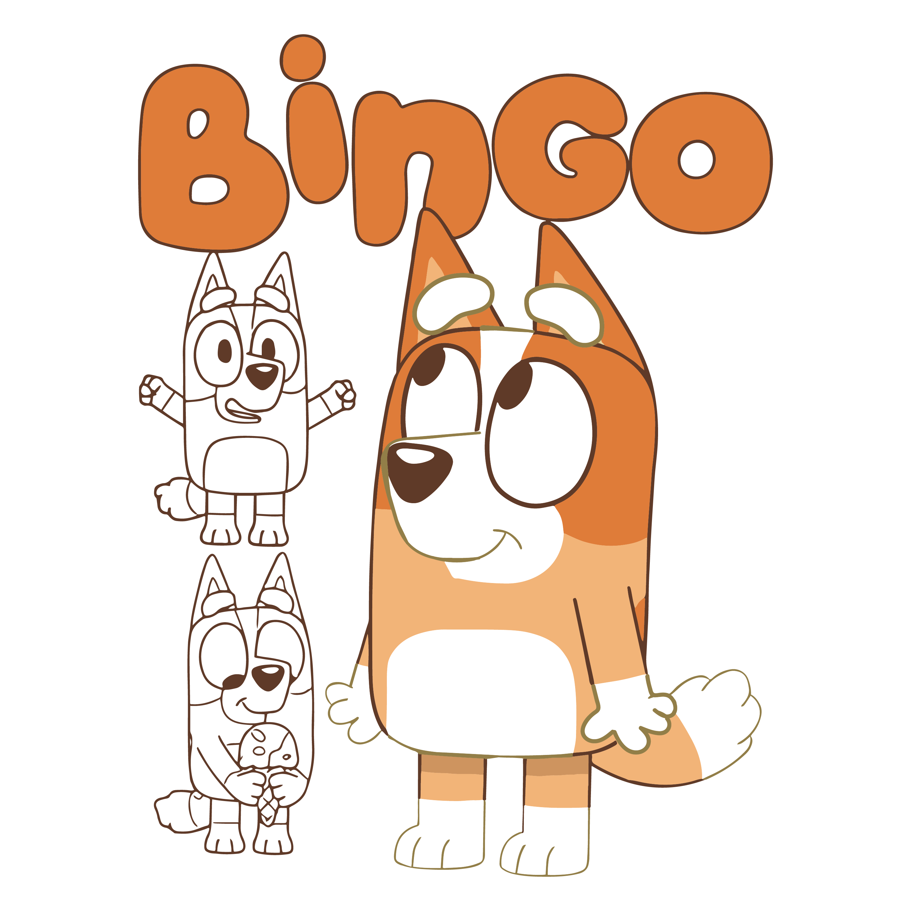 Retro Bingo Bluey Cartoon Character Svg Digital File | Inspire Uplift