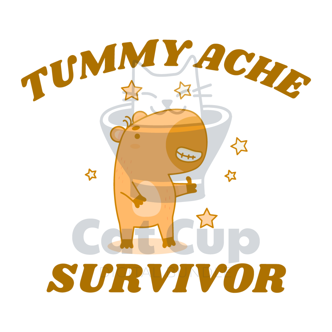 Funny Tummy Ache Survivor Meme Svg Digital File - Inspire Uplift
