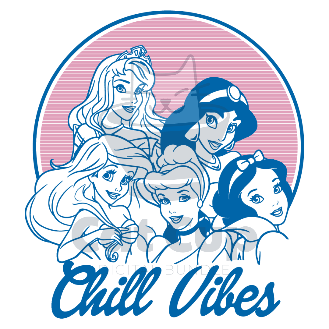 Retro Cinderella Disney Princess Chill Vibes Svg Digital Fil | Inspire ...